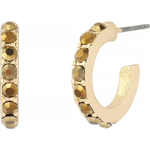 Kurt Geiger Stone Huggie Hoop Earrings - Topaz