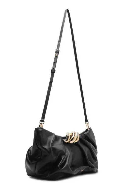 AREZZO Caitlyn Medium Leather Pouch - Black