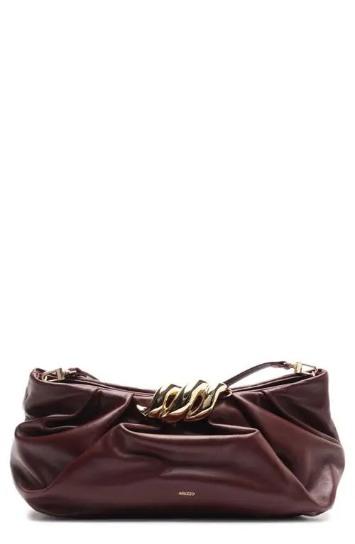 AREZZO Caitlyn Medium Leather Pouch - Fresh Ruby
