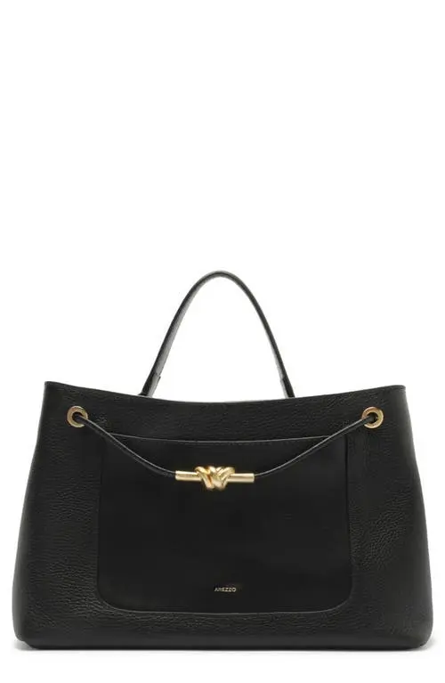 AREZZO Delphine Large Leather Shopper - Black