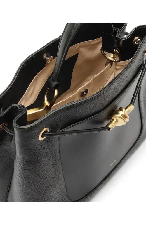 AREZZO Delphine Large Leather Shopper - Black