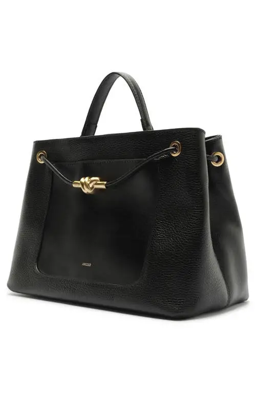 AREZZO Delphine Large Leather Shopper - Black