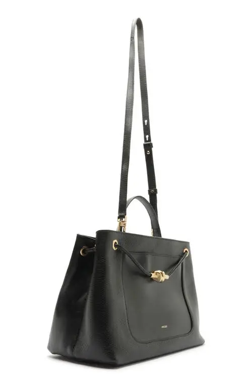 AREZZO Delphine Large Leather Shopper - Black