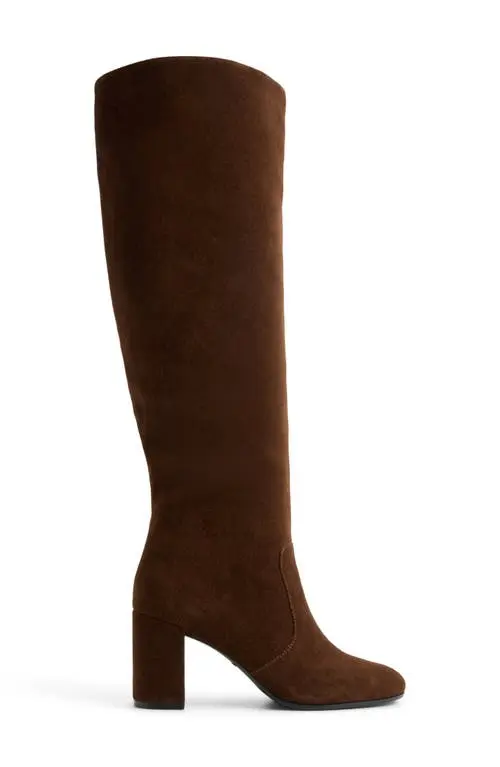 Aldo Seline Knee-high Block Heel Boots - Dark Brown