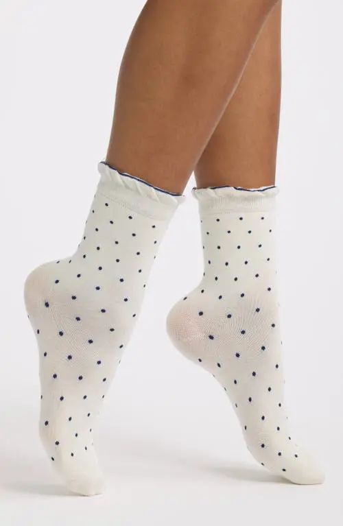 CASA CLARA Jula Ruffle Crew Socks - Natural