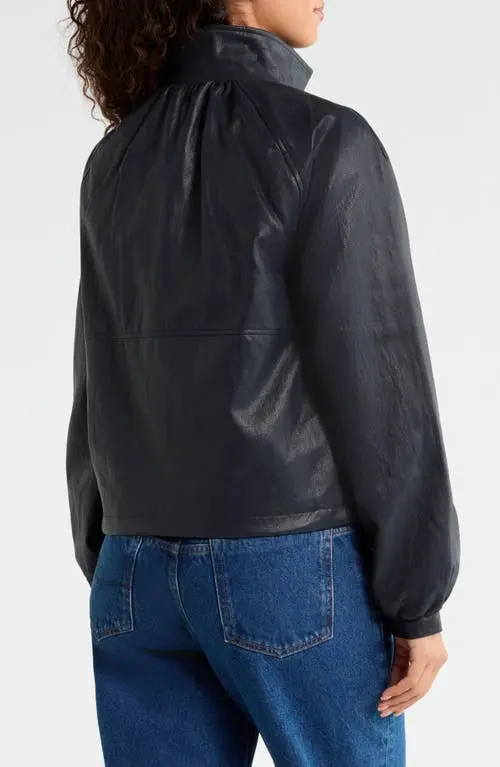 Bagatelle Faux Leather Balloon Bomber Jacket
