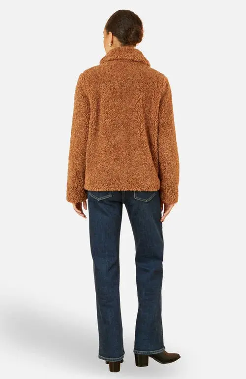 YUMI Short Teddy Bear Jacket - Brown