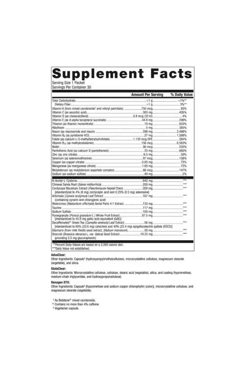 METAGENICS Clear Change Daily Essentials Detox And Gut Health Support Supplement 30 Packets