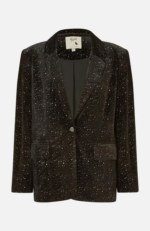 YUMI Velvet Sparkle Oversize Blazer