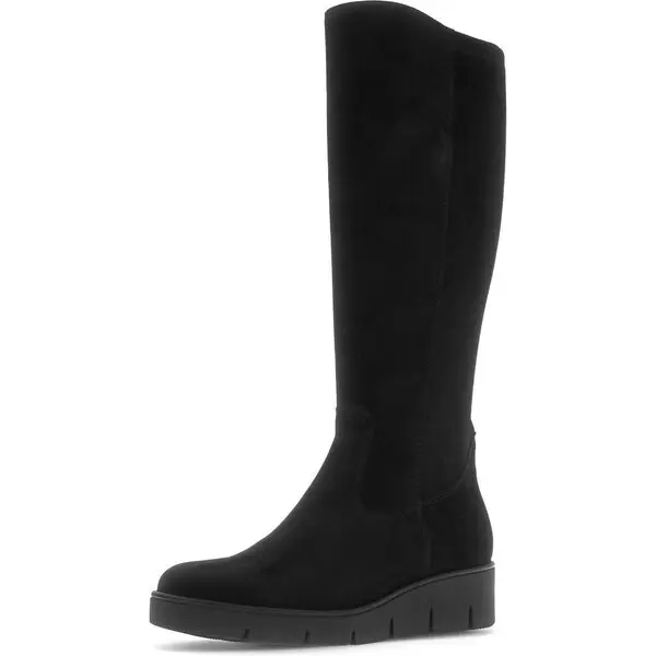 Gabor Vina Leather Knee High Boot - Black