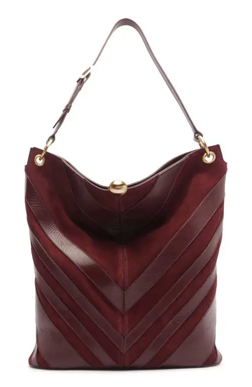 AREZZO Aurora Large Leather Hobo Bag - Fresh Ruby