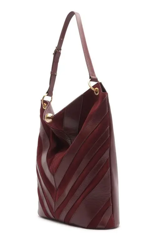 AREZZO Aurora Large Leather Hobo Bag - Fresh Ruby