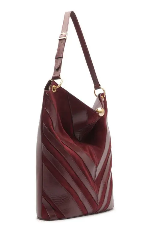 AREZZO Aurora Large Leather Hobo Bag - Fresh Ruby