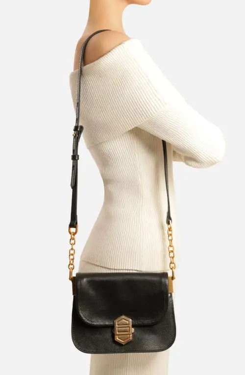AREZZO Everly Small Leather Crossbody - Black