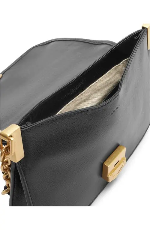 AREZZO Everly Small Leather Crossbody - Black