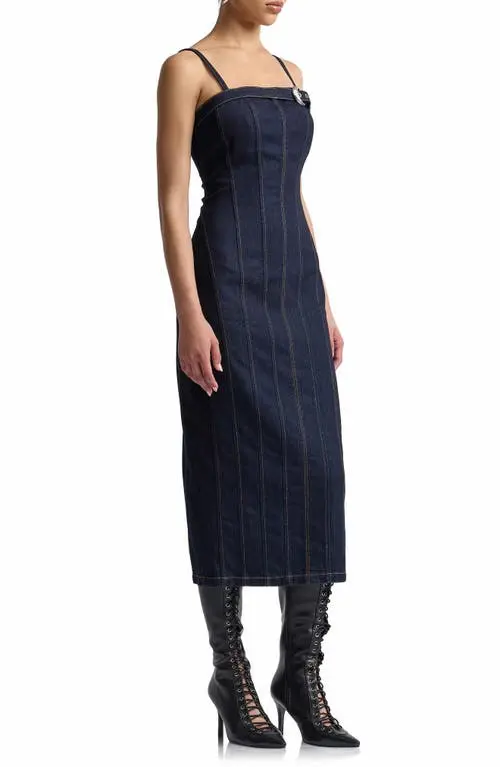 Avec Les Filles Seamed Midi Dress