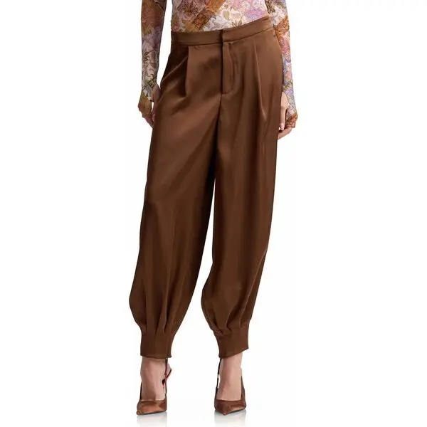 Avec Les Filles Pleated Balloon Pants - Chocolate