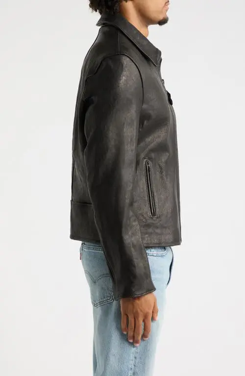 SCHOTT Vegetable Tanned Lambskin Leather Mechanic Jacket