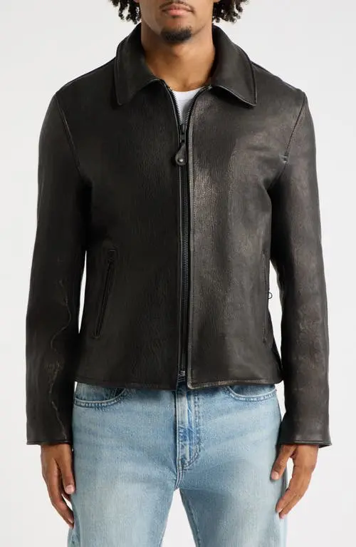 SCHOTT Vegetable Tanned Lambskin Leather Mechanic Jacket
