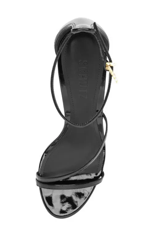 Schutz Tessa Leather Sandal - Black