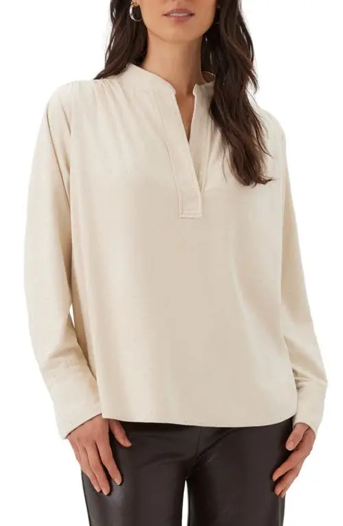 Karen Kane Embellished Faux Suede Shirt - Cream