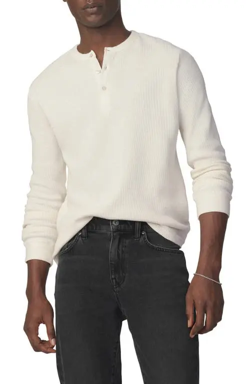 Joe's Jeans Long Sleeve Waffle Henley T-shirt - Ecru