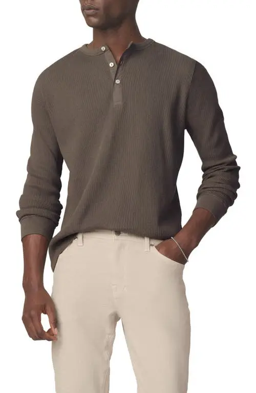 Joe's Jeans Long Sleeve Waffle Henley T-shirt - Tea Leaf