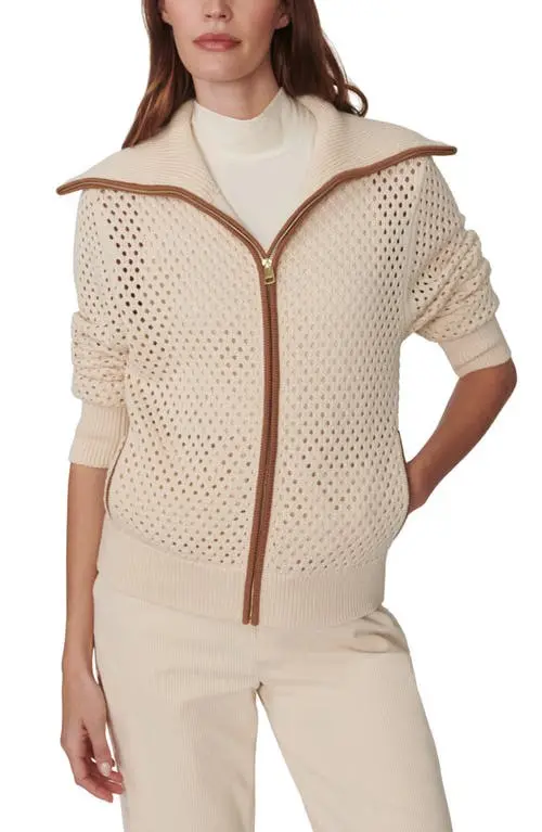 Varley Paula Zip Front Knit Hoodie - Birch