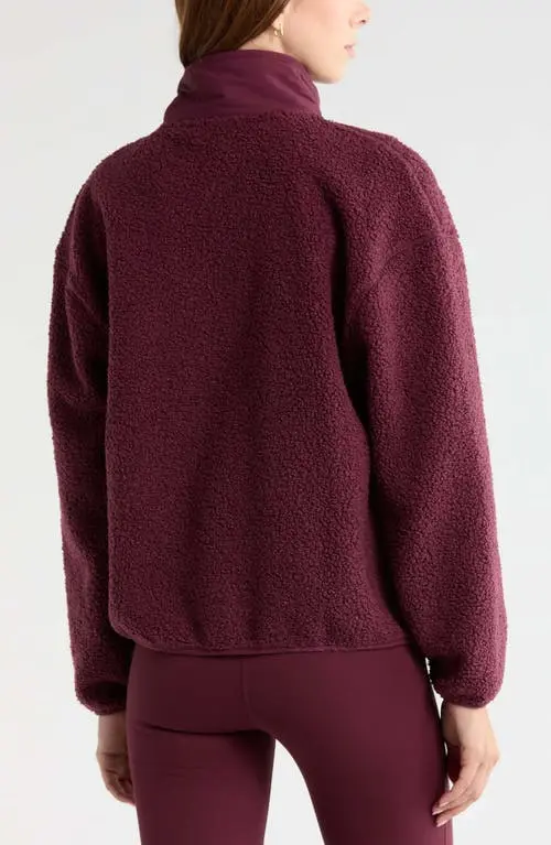 Zella Scenic Mixed Media Jacket - Burgundy Stem