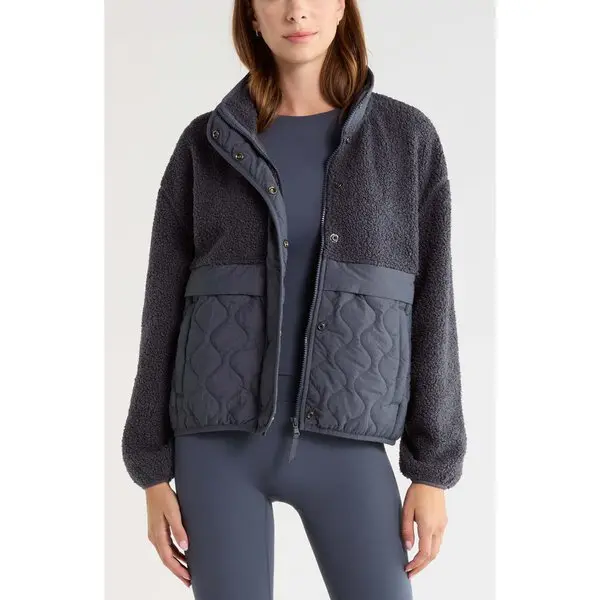 Zella Scenic Mixed Media Jacket - Navy Armada