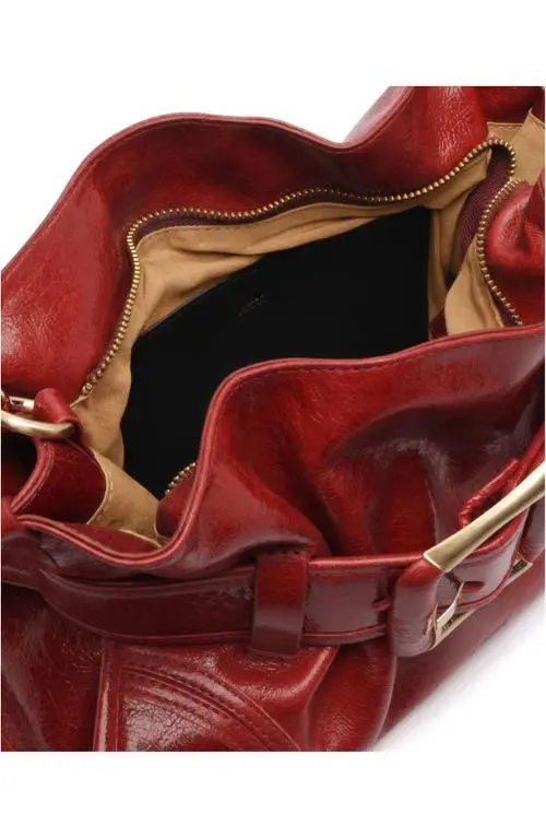AREZZO Riley Small Leather Shoulder Bag - Passion Red