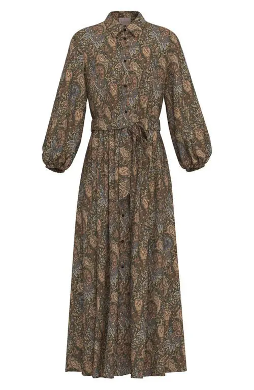 EMME Paisley Long Sleeve Shirtdress