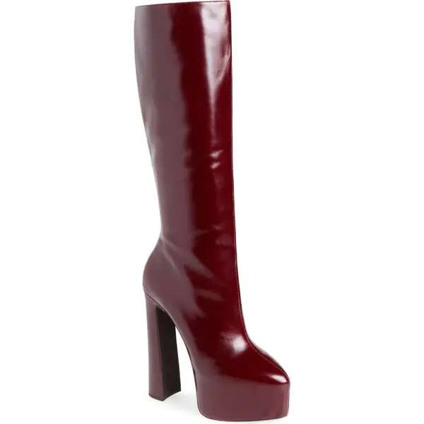 Jeffrey Campbell Unleashed Platform Knee High Boot - Wine