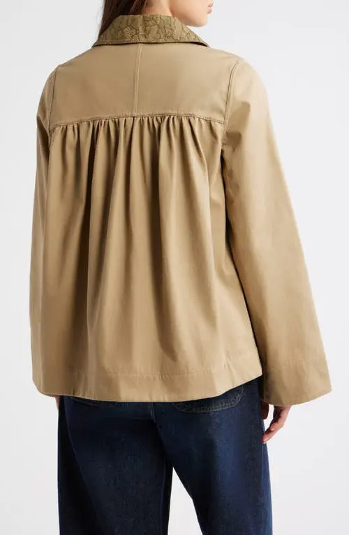 DAMSON MADDER Mercedes Lace Collar Organic Cotton Mini Coat