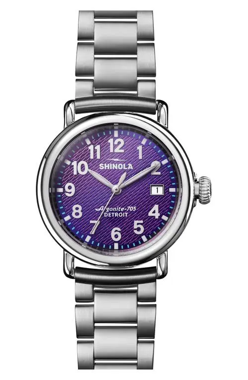 Shinola Detrola Stainless Steel Bracelet Watch - Purple
