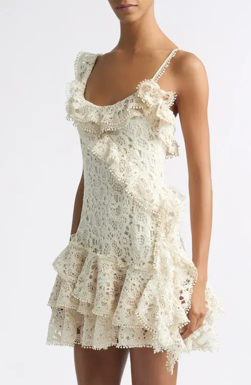 SIEDRES Mimika Asymmetric Cotton Blend Lace Dress