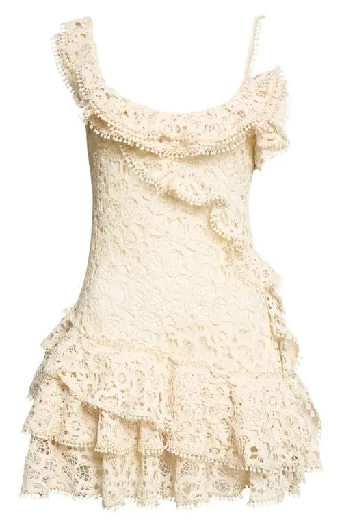 SIEDRES Mimika Asymmetric Cotton Blend Lace Dress