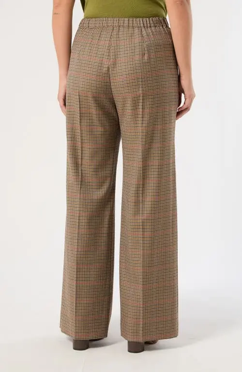 Marina Rinaldi Avena Microcheck Straight Leg Virgin Wool Trousers
