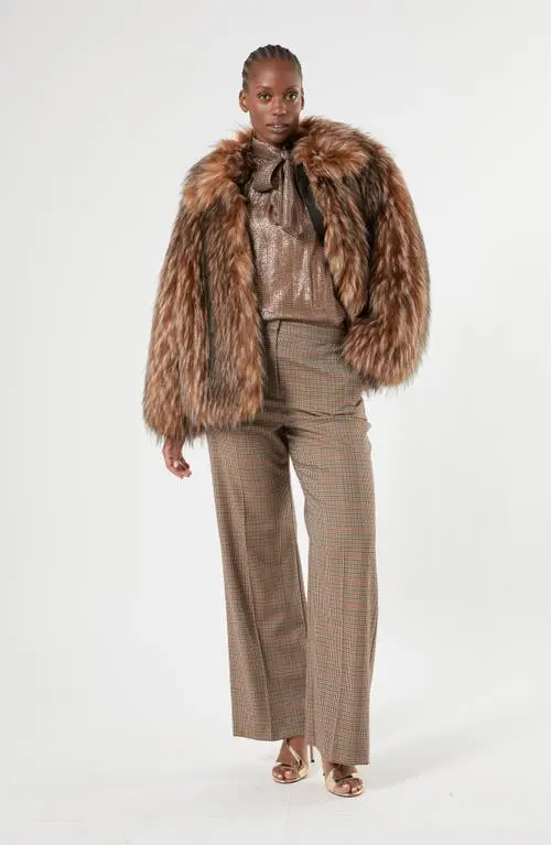 Marina Rinaldi Avena Microcheck Straight Leg Virgin Wool Trousers