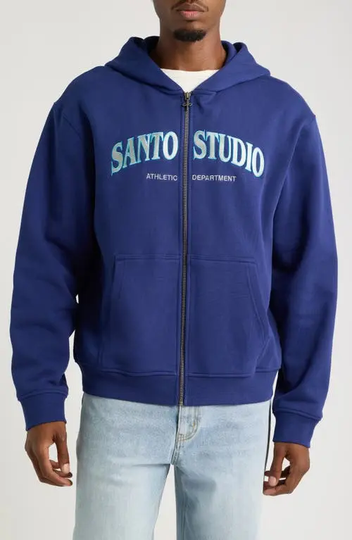 SANTO STUDIO Athletic Dept Zip Hoodie - Navy