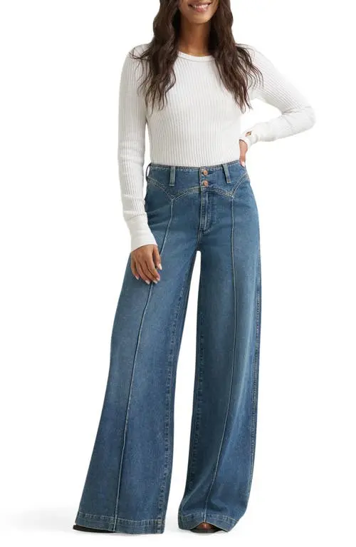 Wrangler Canyon High Waist Pintuck Wide Leg Jeans