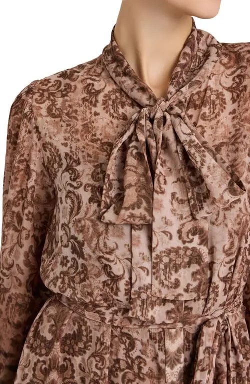 Kobi Halperin Oak Print Long Sleeve Maxi Dress