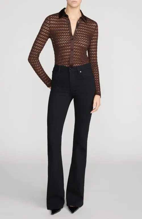 FRAME Bubble Stitch Button-up Shirt - Chestnut