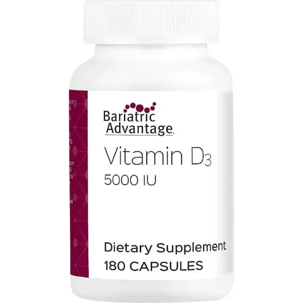 BARIATRIC ADVANTAGE Vitamin D3 5000 Iu High Potency Bone Support Capsules 180 Count