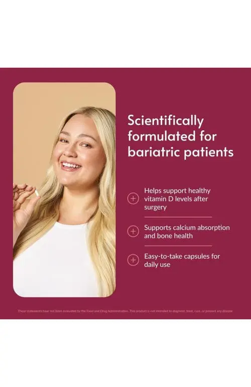 BARIATRIC ADVANTAGE Vitamin D3 5000 Iu High Potency Bone Support Capsules 180 Count