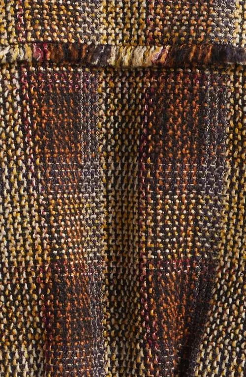 TOCCIN Pierce Fringe Detail Tweed Bomber Jacket
