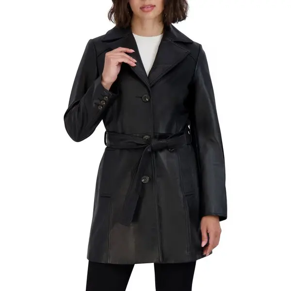 Tahari Nicole Leather Coat