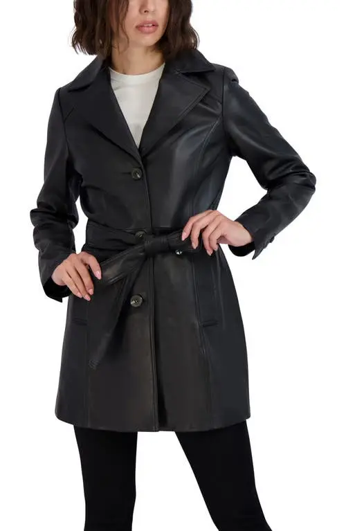Tahari Nicole Leather Coat