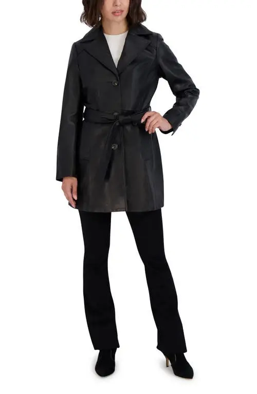 Tahari Nicole Leather Coat
