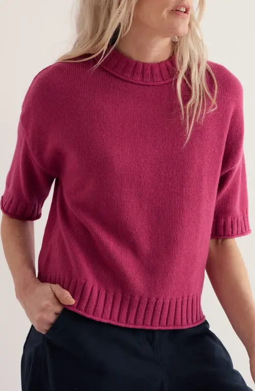 SEASALT CORNWALL Fistral Short Sleeve Sweater - Rosa